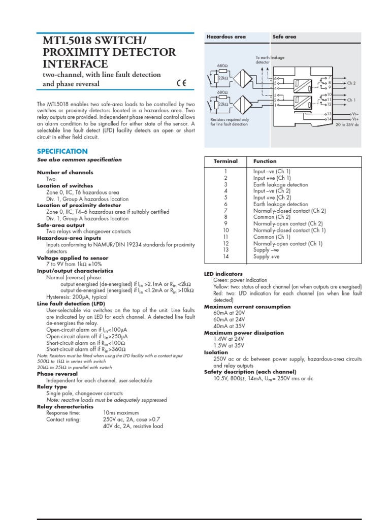 MTL5018 | PDF | Relay | Switch