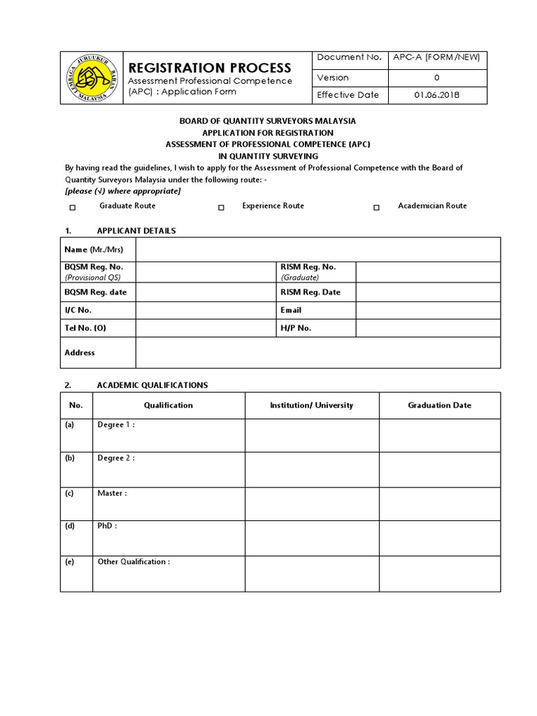 APC Form | PDF | Academic Degree | Business