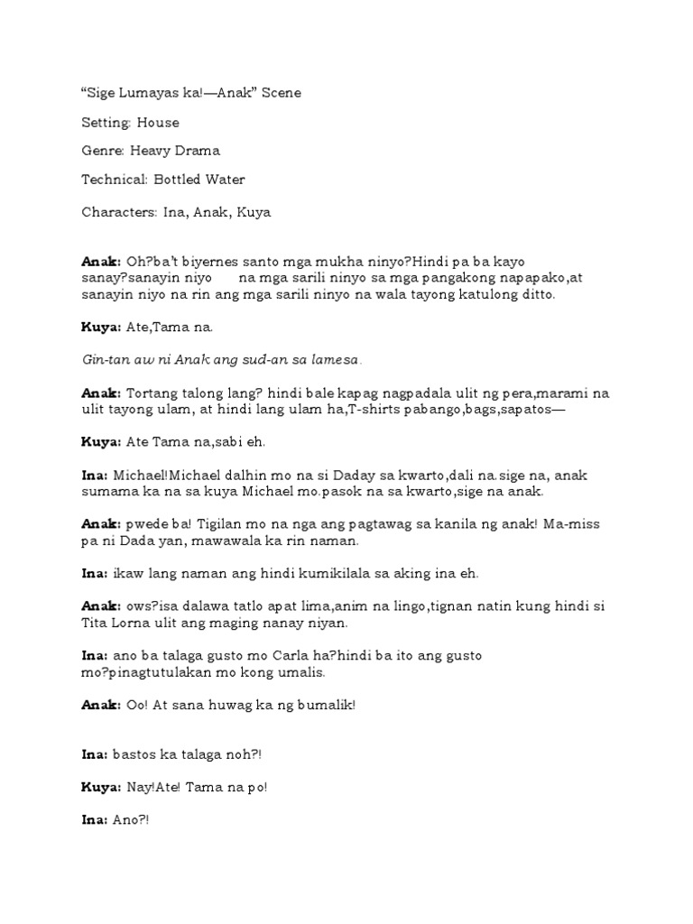 Anak Drama Script | PDF