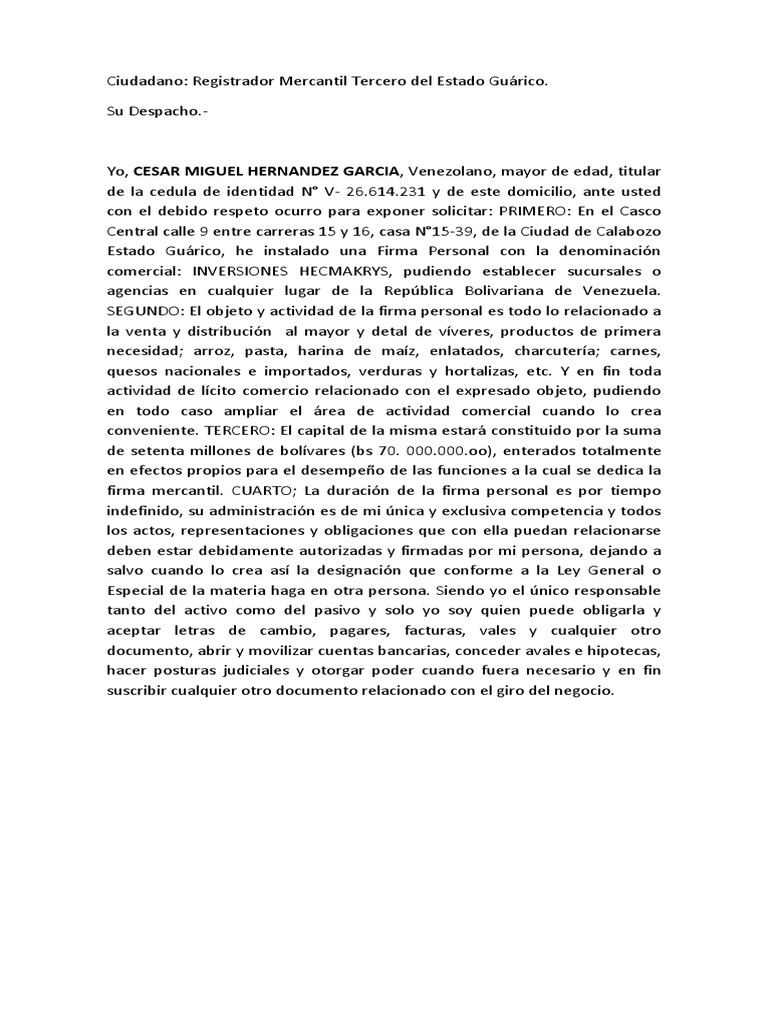 Firma Personal Cesar | PDF | Venezuela | Gobierno