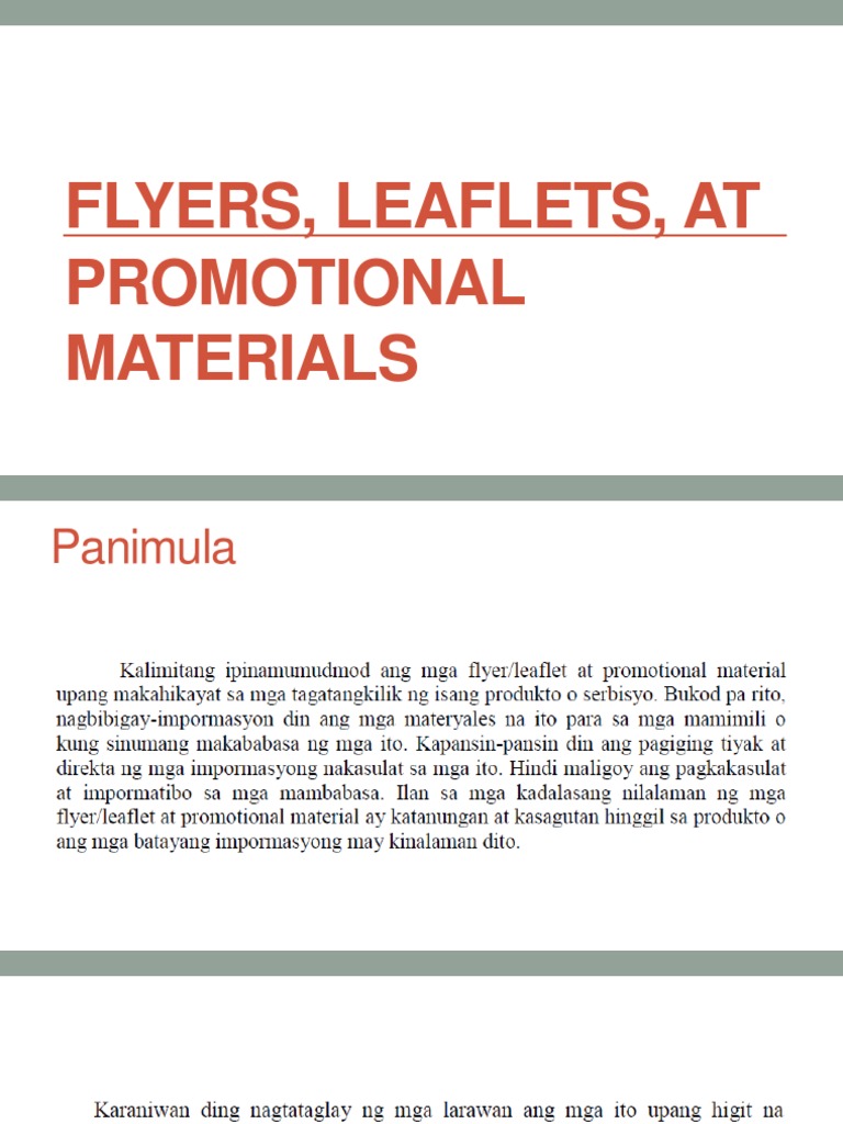 Flyers Leaflets at Promotional Materials | PDF