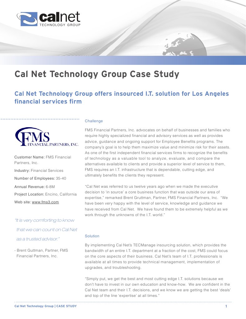 CNT FMS Case Study 2010 | PDF | Business | Information Technology