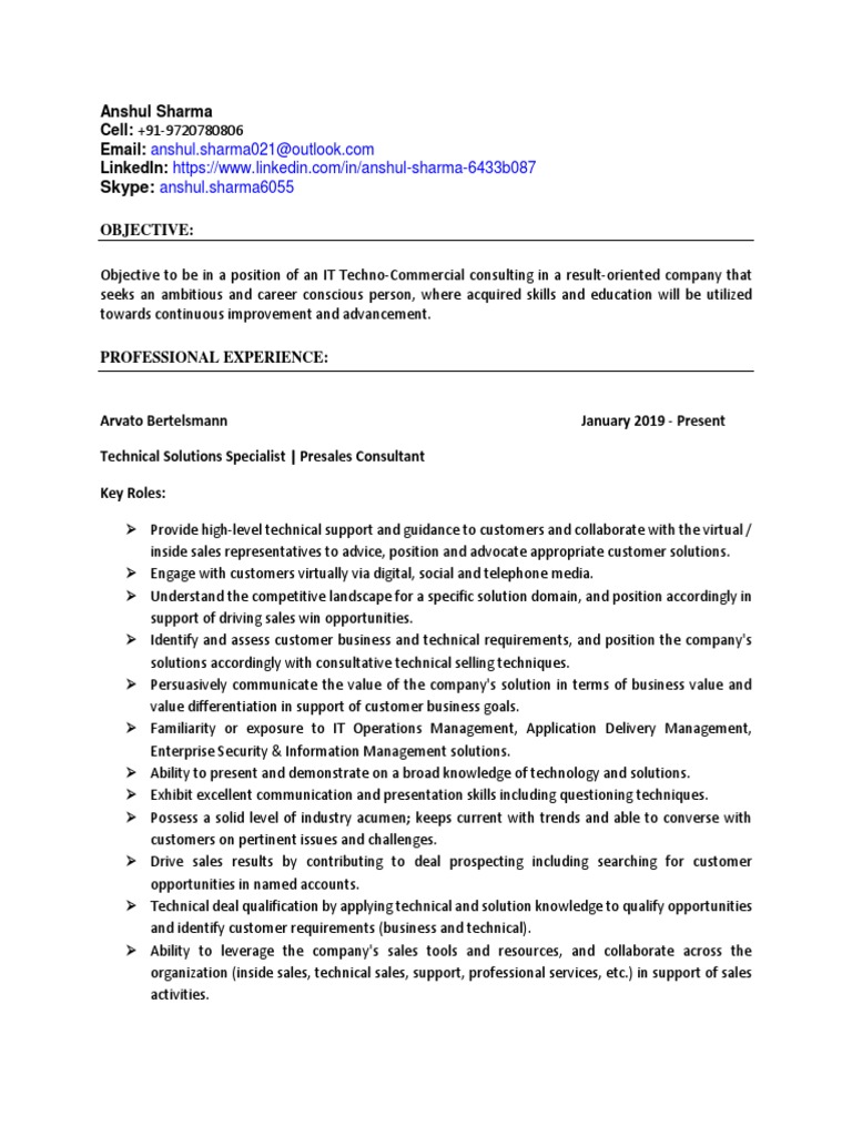 Resume Ansh | PDF | Sales | Cloud Computing