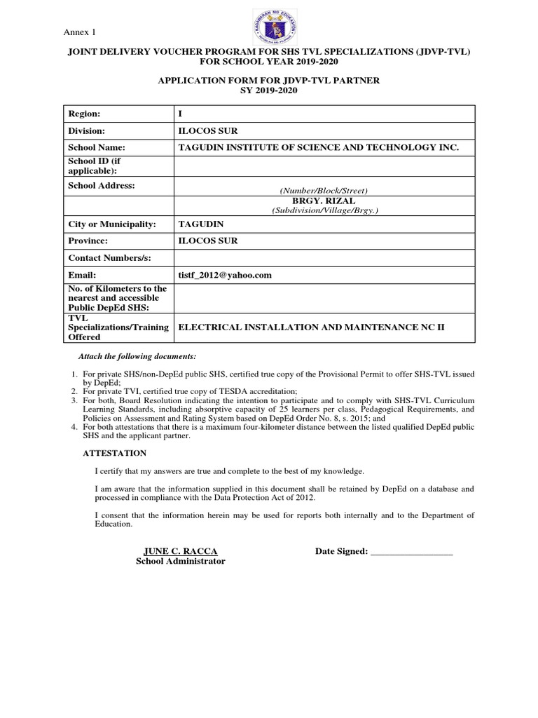 Annex 1 Sample - JDVP | PDF | Information Privacy | Learning