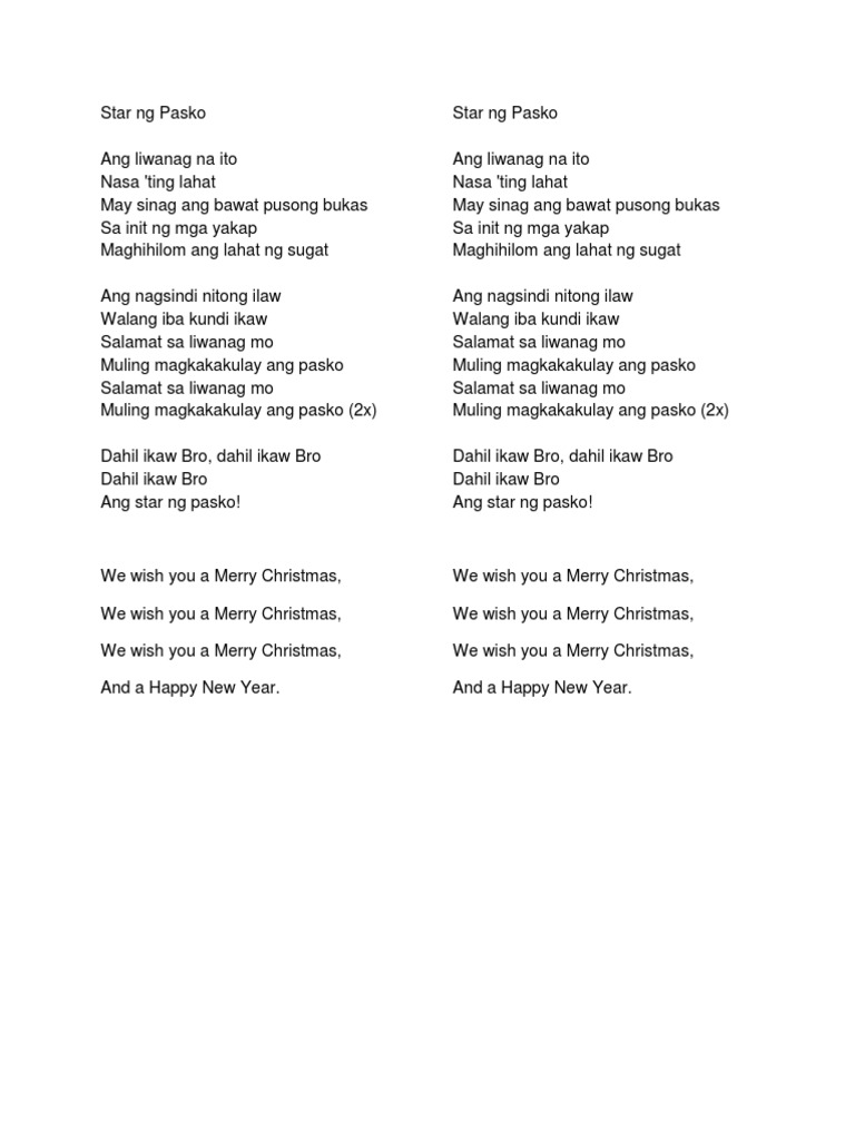 Star NG Pasko Lyrics | PDF