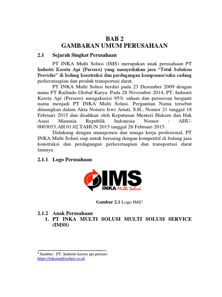 Gambaran Umum Perusahaan | PDF