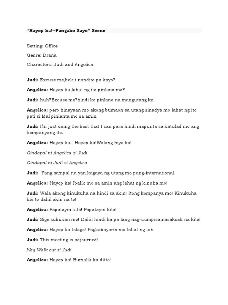 Pangako Sayo-Drama Script | PDF