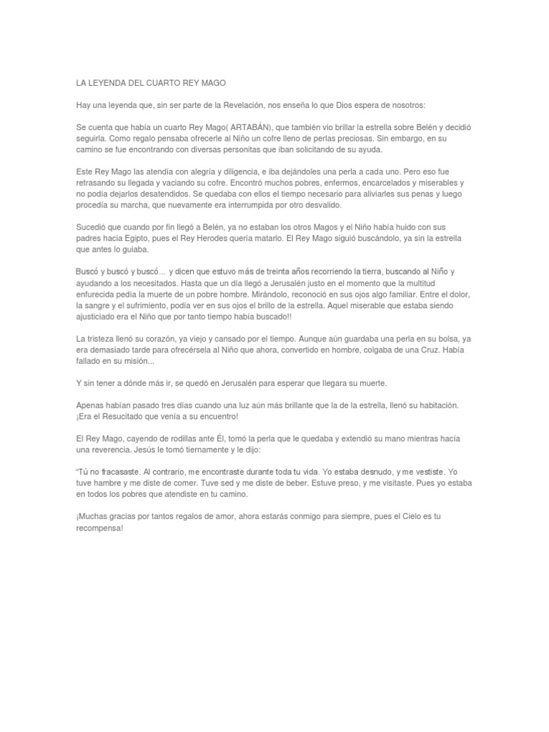 La Leyenda Del Cuarto Rey Mago | PDF | Reyes Magos