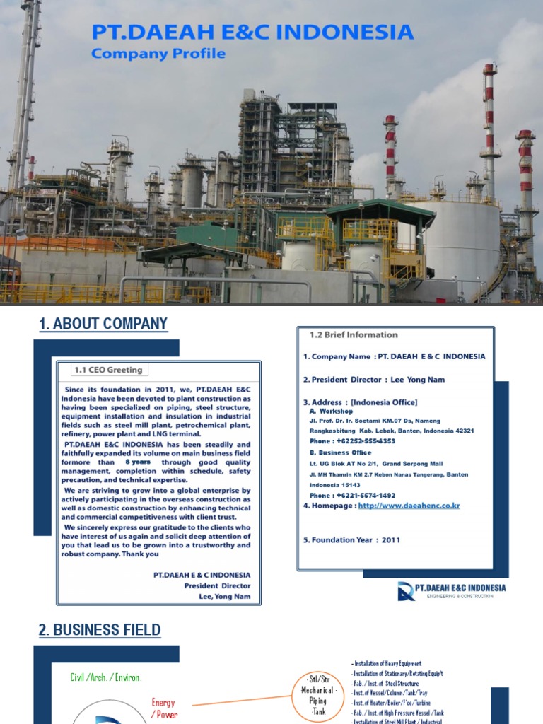 회사소개서 - PT.DAEAH E&C INDONESIA - 2019년04월본 - R1 | PDF | Thermal ...