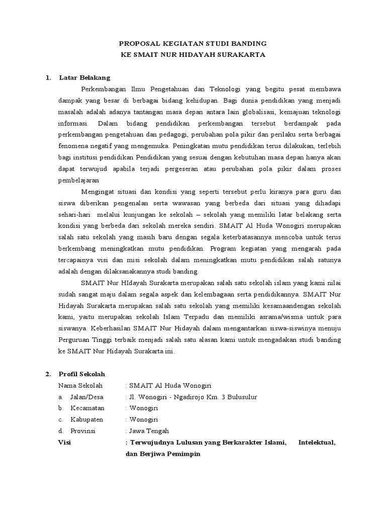 Proposal Kegiatan Studi Banding | PDF