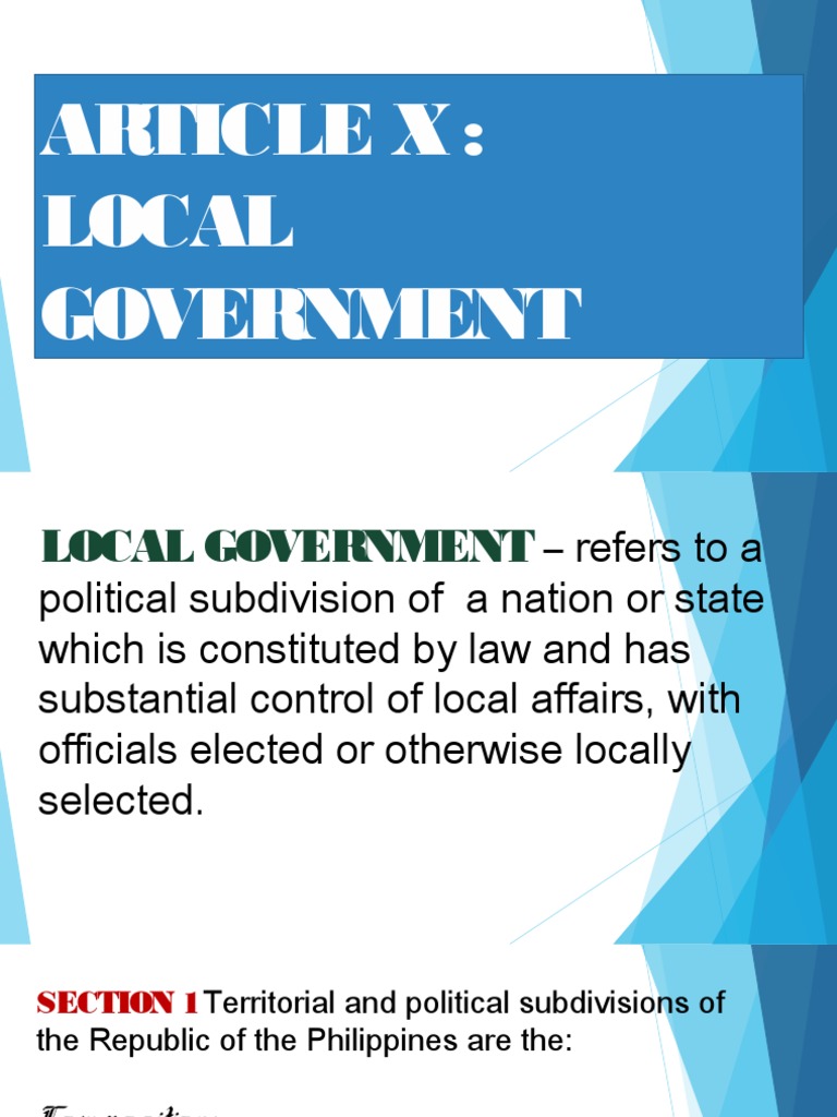 Article X Presentation | PDF | Local Government | Initiative