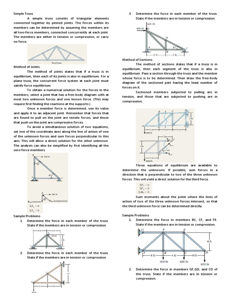 Module 6 Mech 1a | PDF | Truss | Tension (Physics)