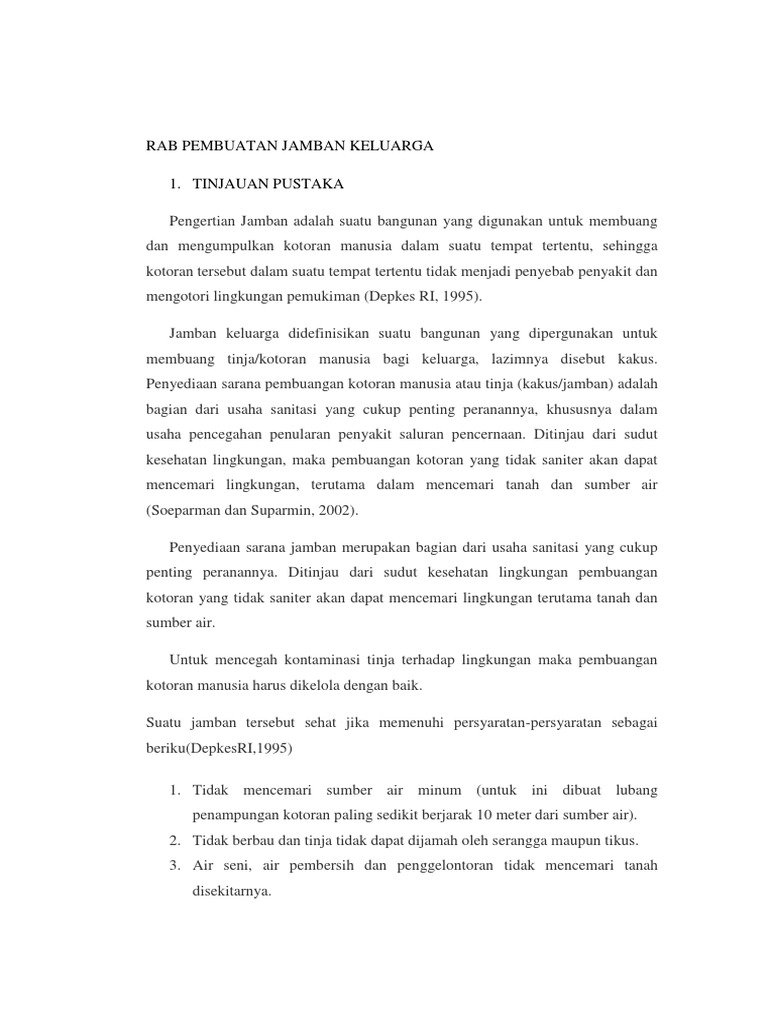 RAB Jamban Keluarga | PDF | Griya & Taman