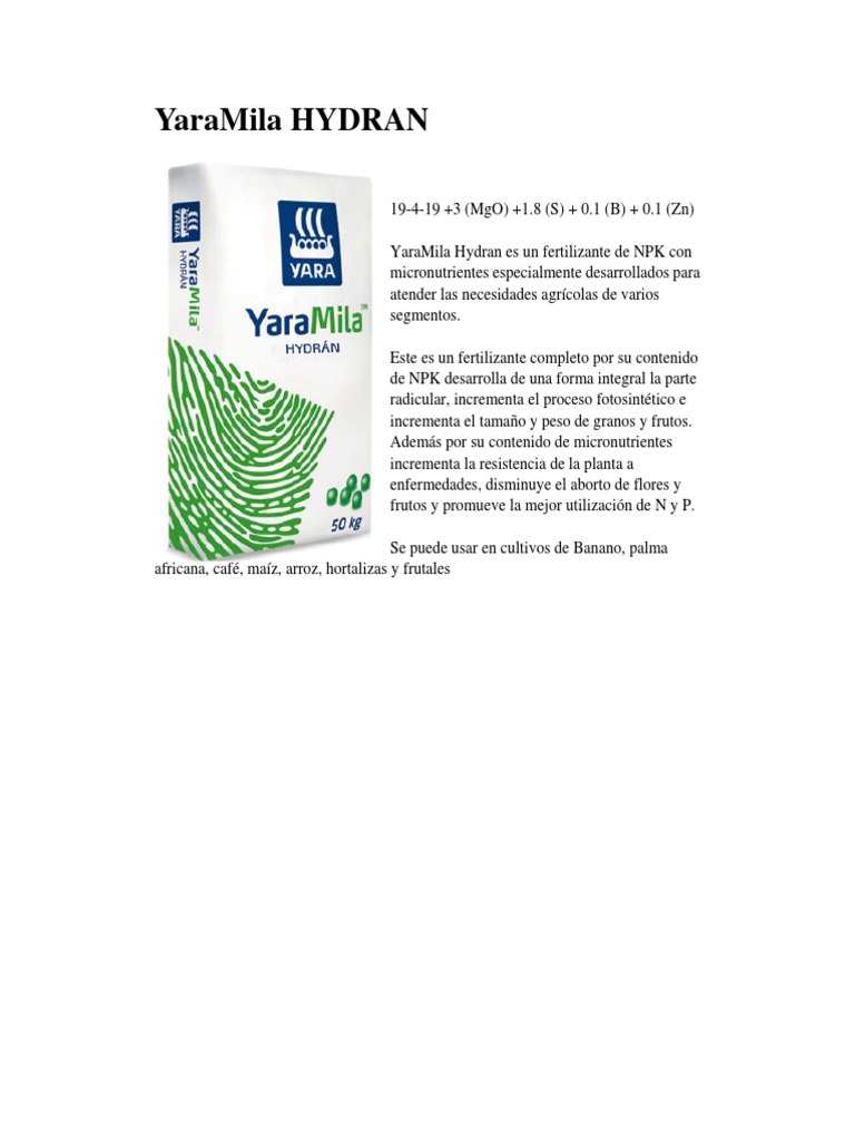 YaraMila Hydran | PDF