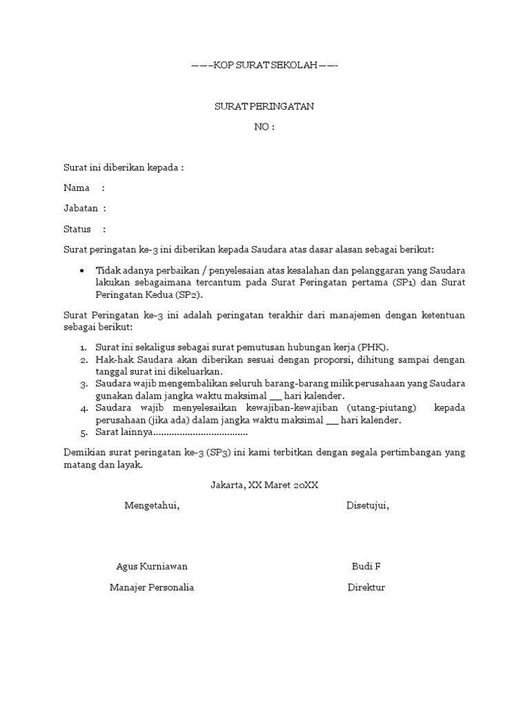 Contoh Surat SP3 | PDF