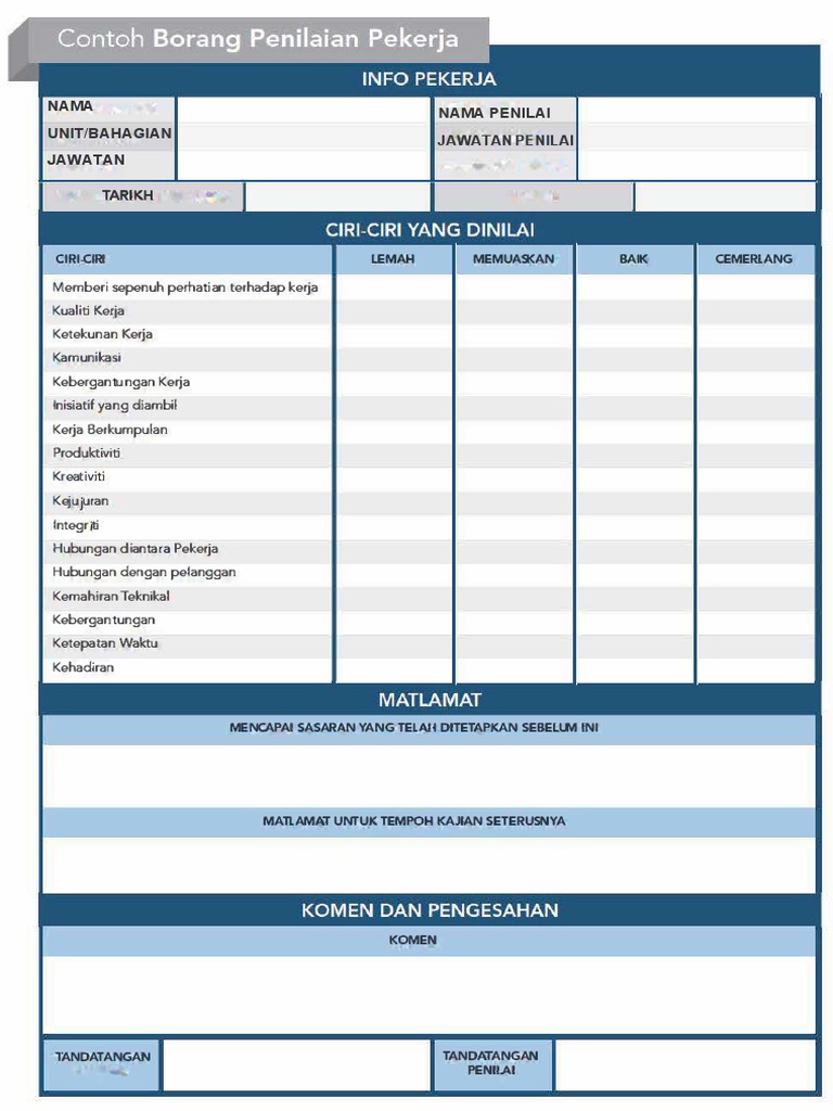 Borang Penilaian Pekerja | PDF | Komputer | Teknologi & Rekayasa