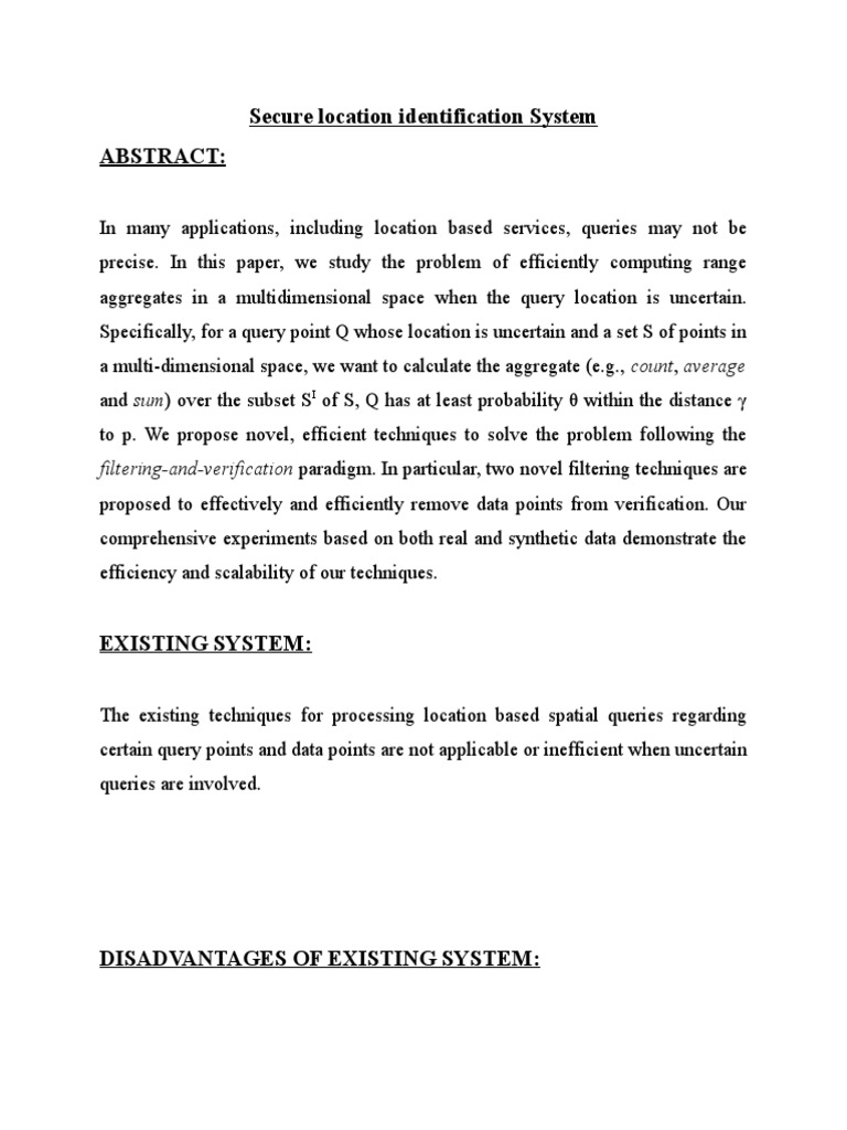 Secure Location Identification System | PDF | Verification And ...