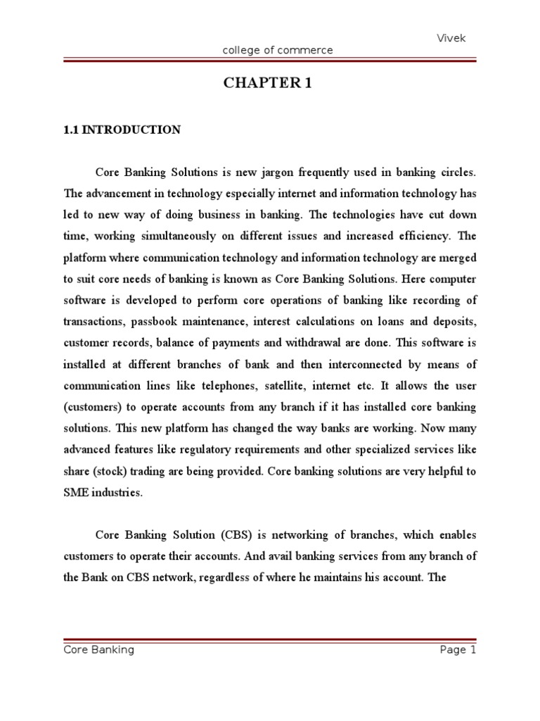 Core Banking 1 Pdf Deposit Account Banks