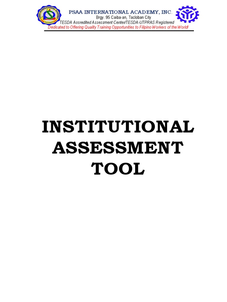INSTITUTIONAL ASSESSMENT TOOLS (AutoRecovered) | PDF | Personal ...