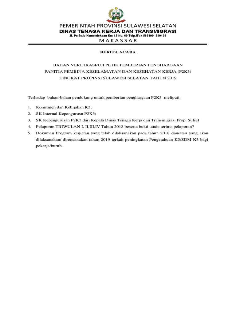 Penghargaan P2K3 | PDF