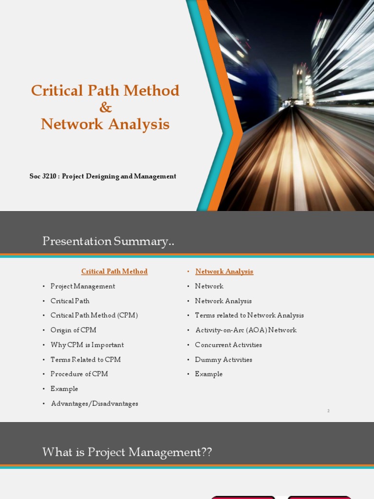 CPM Network Analysis Final | PDF | Systems Science | Areas Of Computer ...