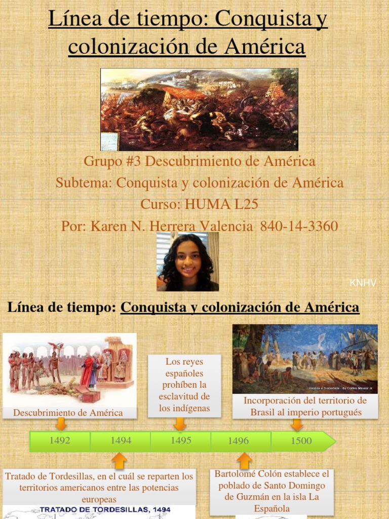 Linea Del Tiempo de La Colonia | PDF | Colonización española de las ...