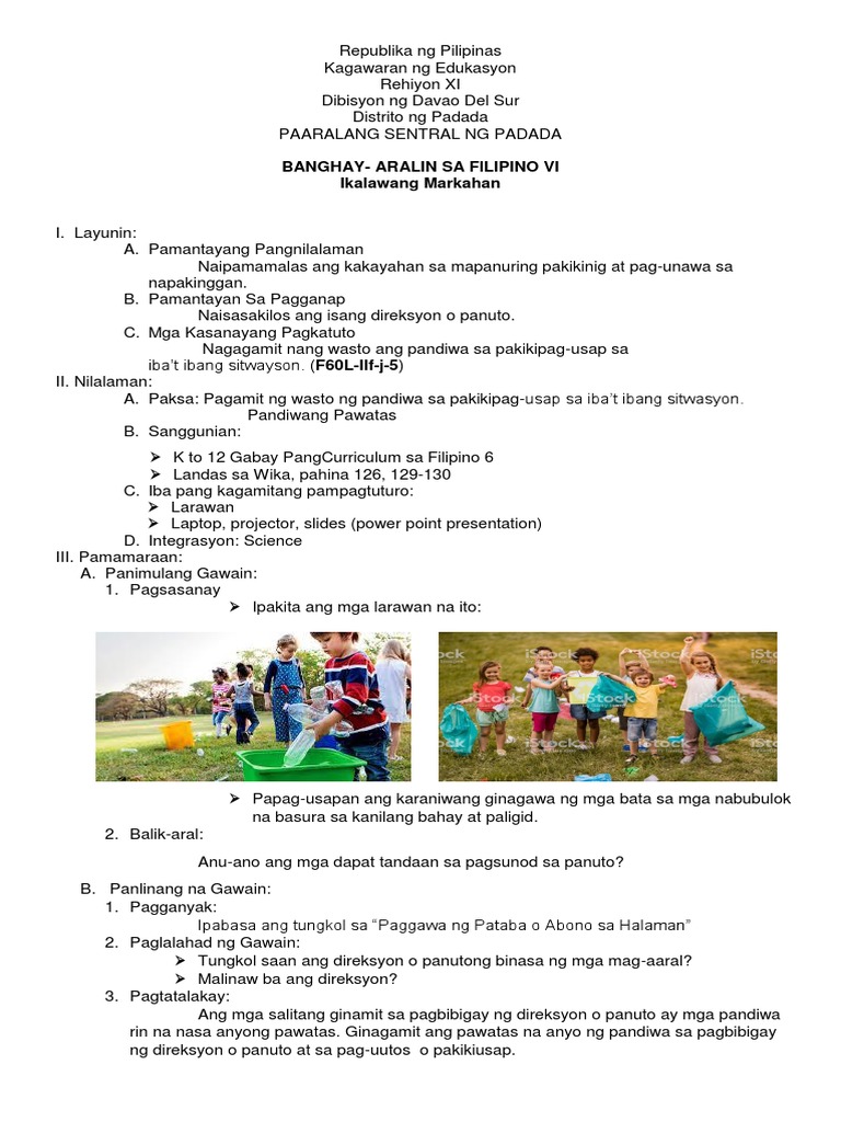 FILIPINO Lesson Plan | PDF