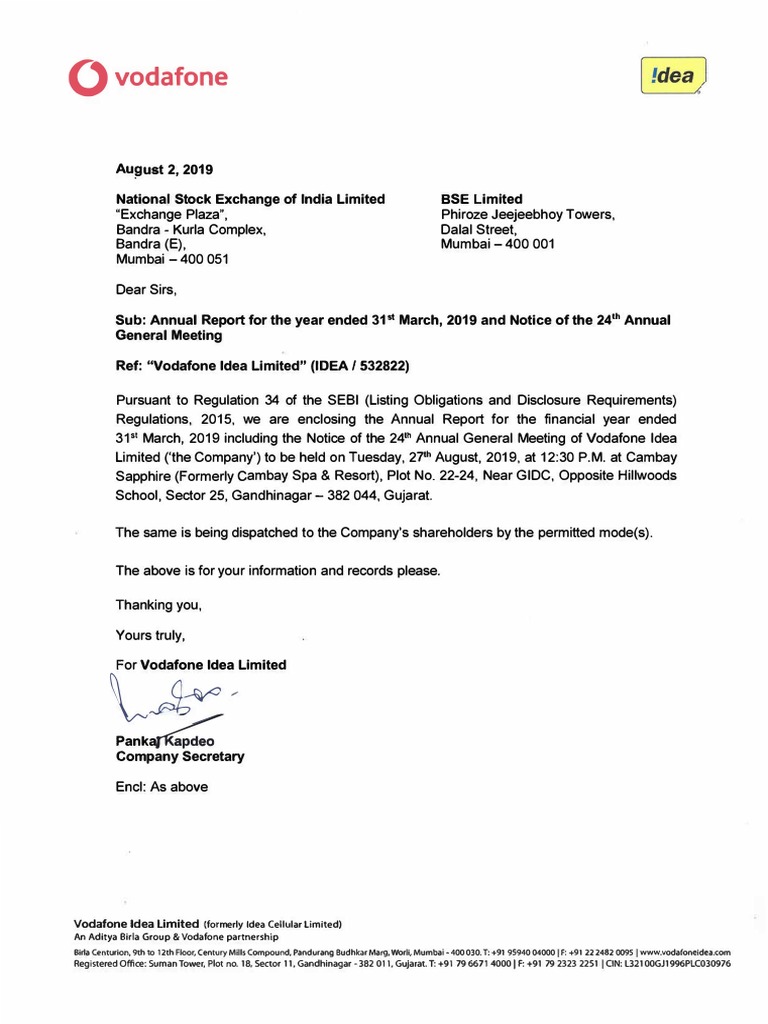 Vodafone (2018-19) PDF | PDF | Board Of Directors | Corporations