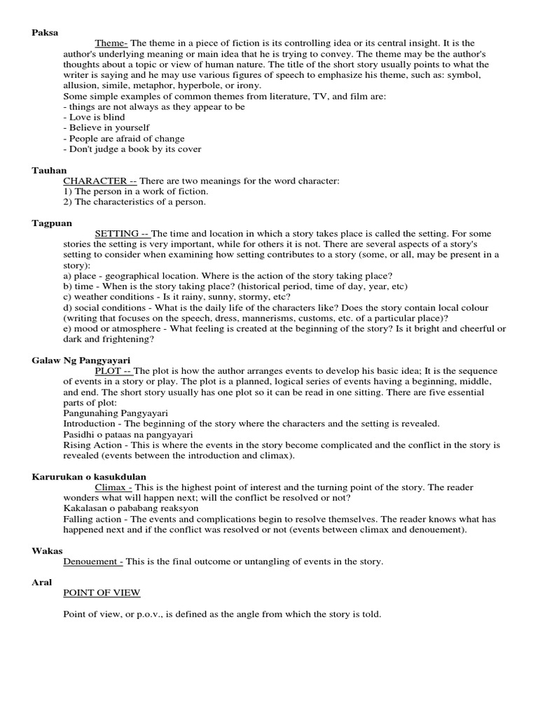 Elements of a Short Story Explained | PDF | Plot (Narrative) | Narration