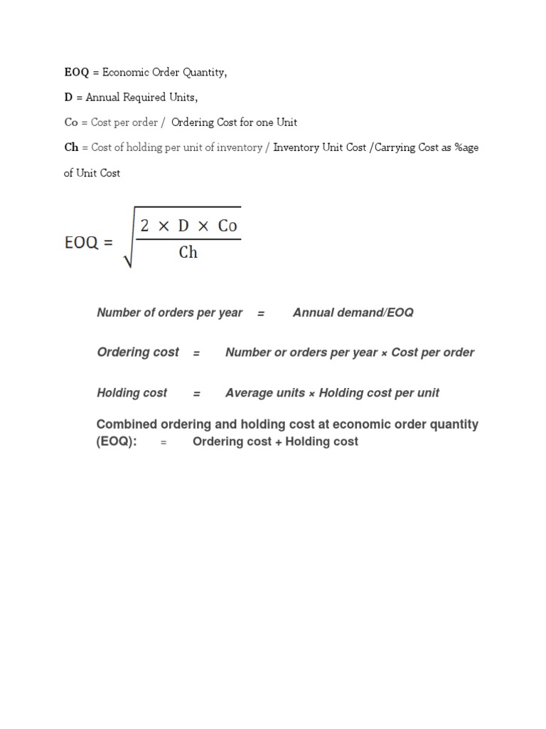 EOQ Calculation and Cost Analysis Guide | PDF
