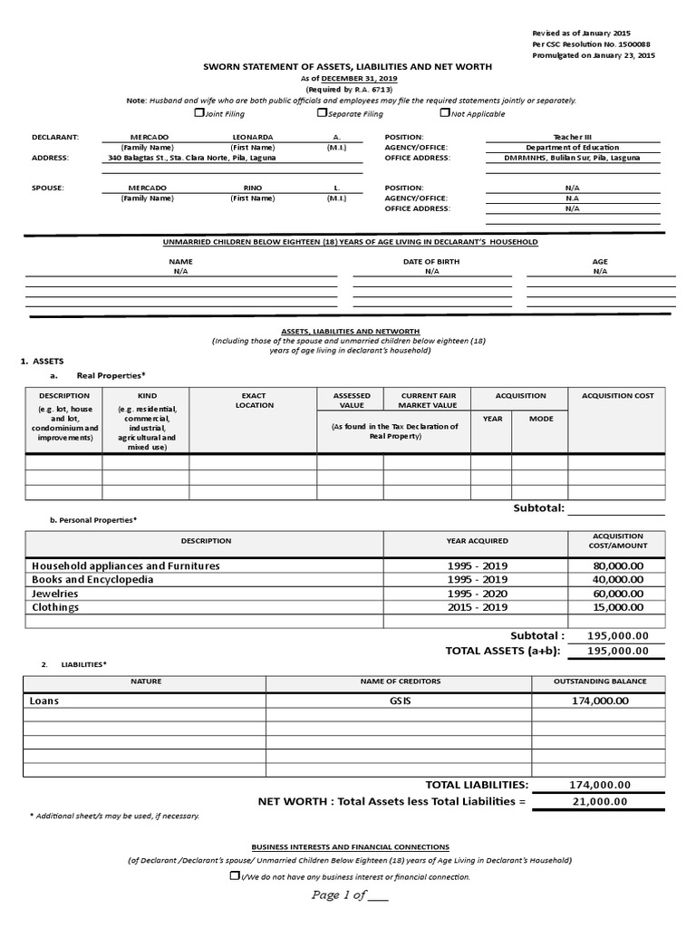 Saln Blank | PDF | Mergers And Acquisitions | Identity Document