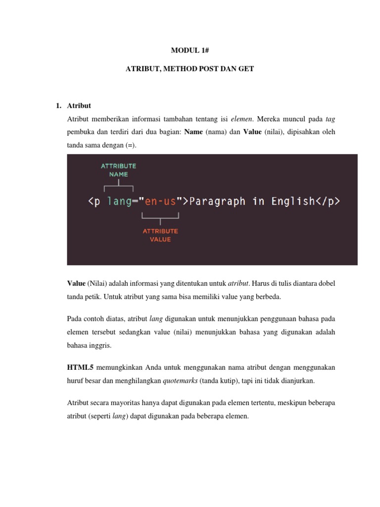 MODUL 1 - Atribut, Method, Get | PDF | Komputer