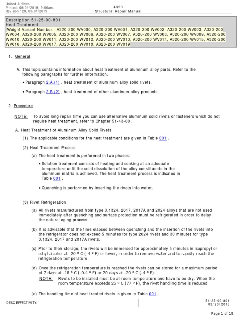 A320-Structural Repair Manual-51-25-00-801 | PDF | Heat Treating ...