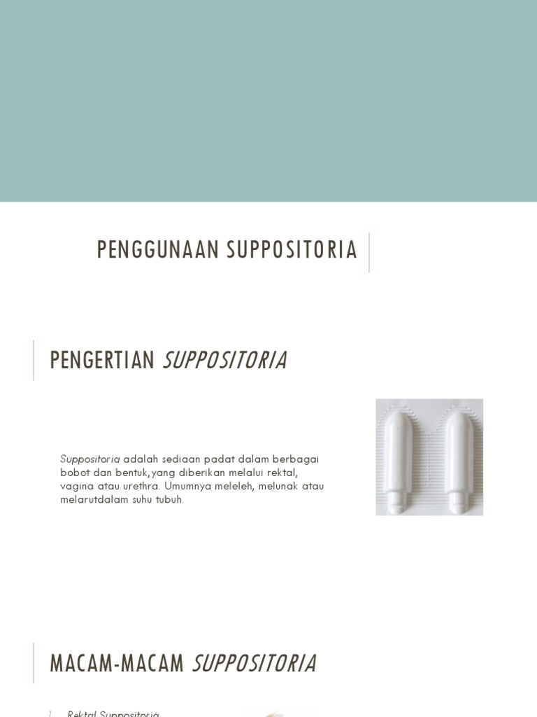 Penggunaan Suppositoria | PDF