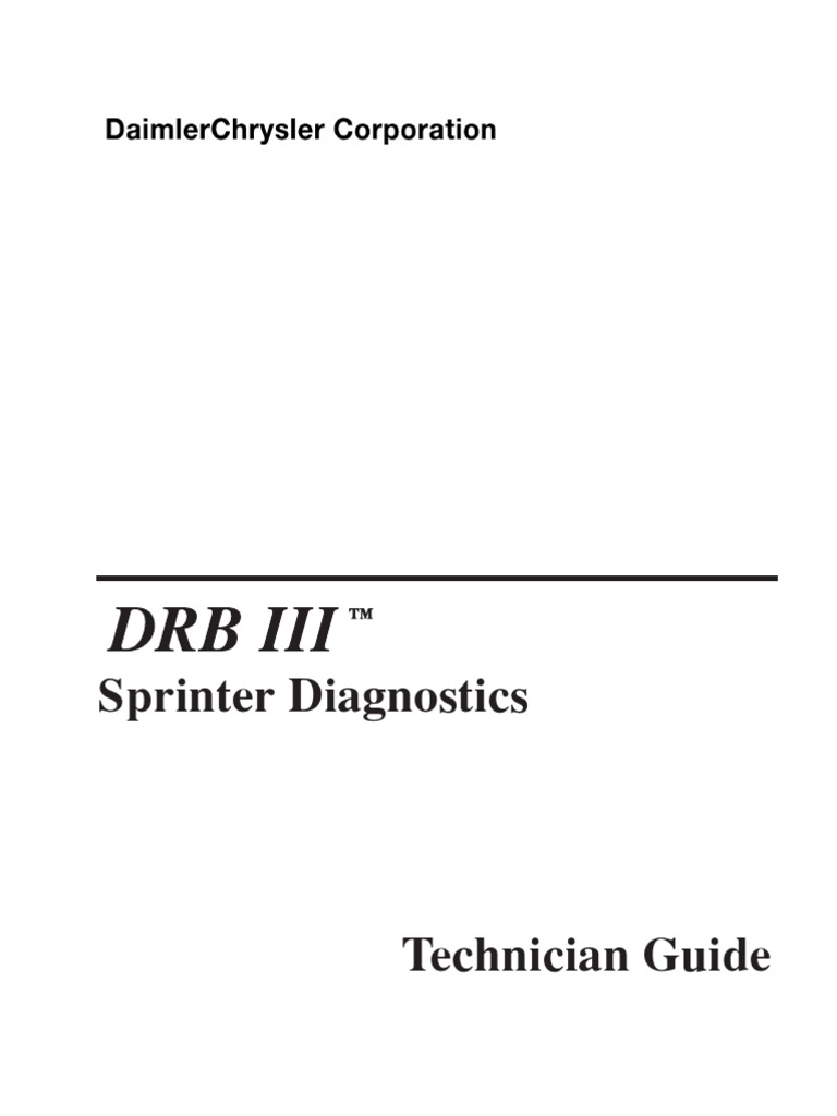 Sprinter DRB III Tech Guide | PDF | Automotive Technologies | Vehicle ...