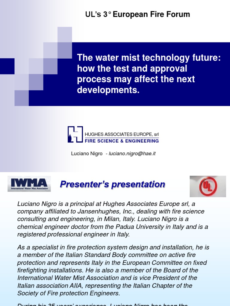 The Impact of Fire Test Protocols on the Future Development of Water ...