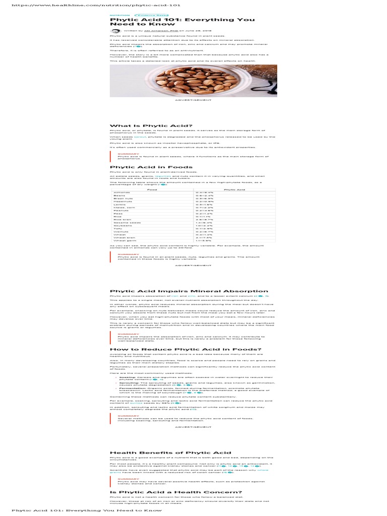 Phytic Acid | PDF | Nutrition | Diet & Nutrition