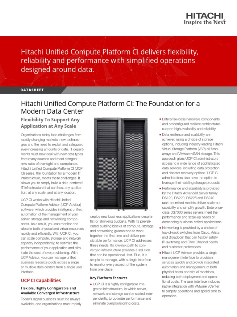 Unified Compute Platform Ci Datasheet | Download Free PDF | Scalability | Data Center