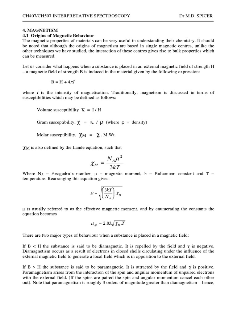 Magnetism Notes Complete | PDF | Ferromagnetism | Magnetism
