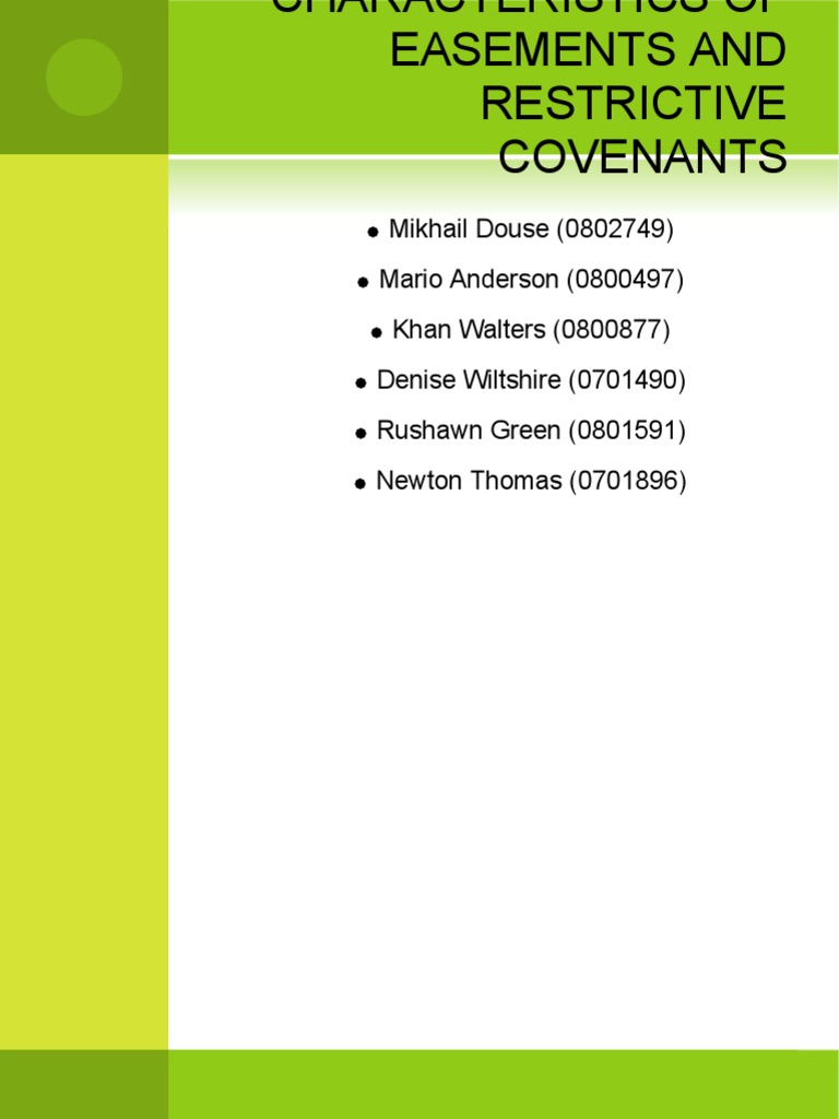 Easements and Restrictive Covenants | PDF | Easement | Covenant (Law)