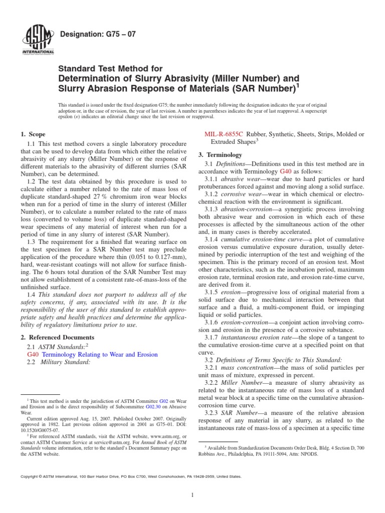 G75 | PDF | Wear | Materials