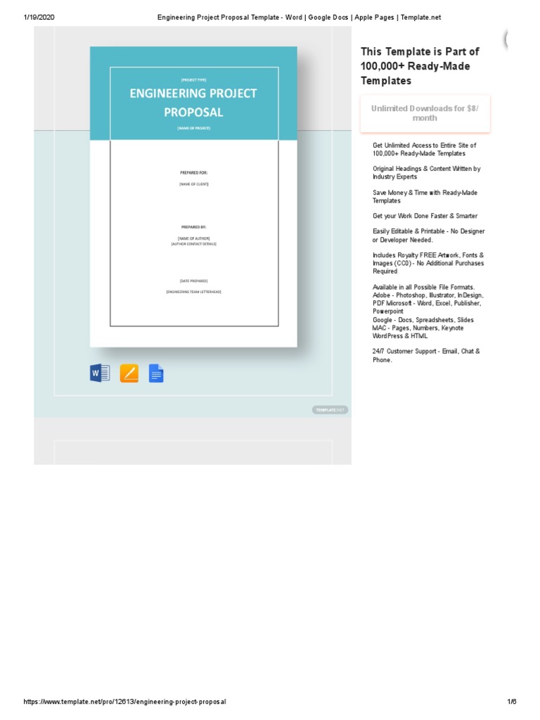 Engineering Project Proposal Template - Word - Google Docs - Apple ...