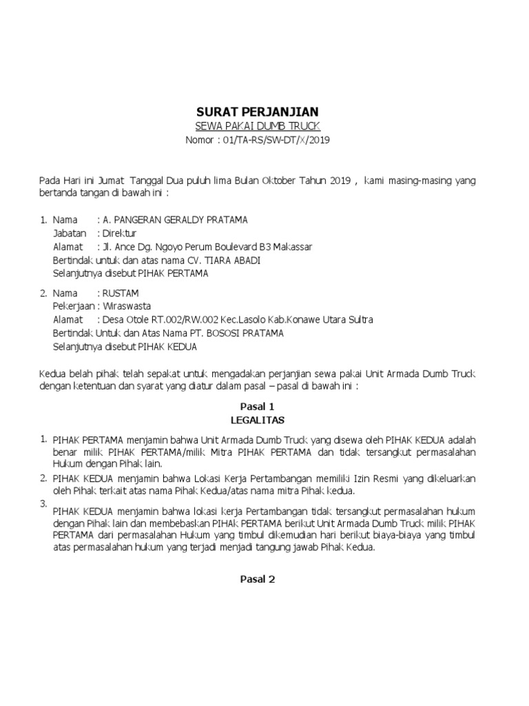 CV - TIARA ABADI Dan PT - INTI NIKEL INDONESIA | PDF