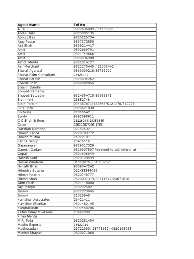 Agent Database | PDF