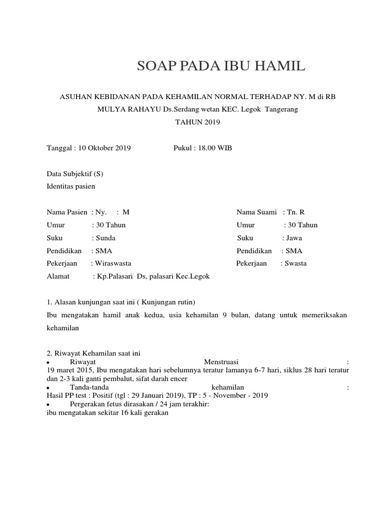 SOAP PADA IBU HAMIL Dan INC Baru | PDF