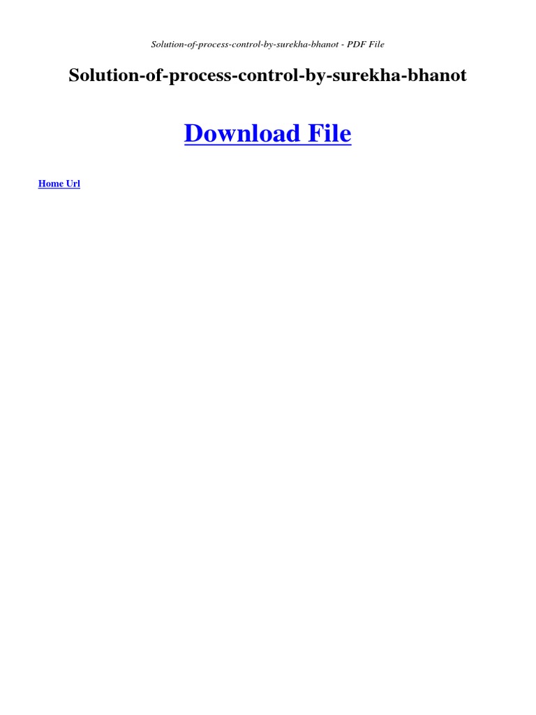 Process Control Solutions by Surekha Bhanot | PDF