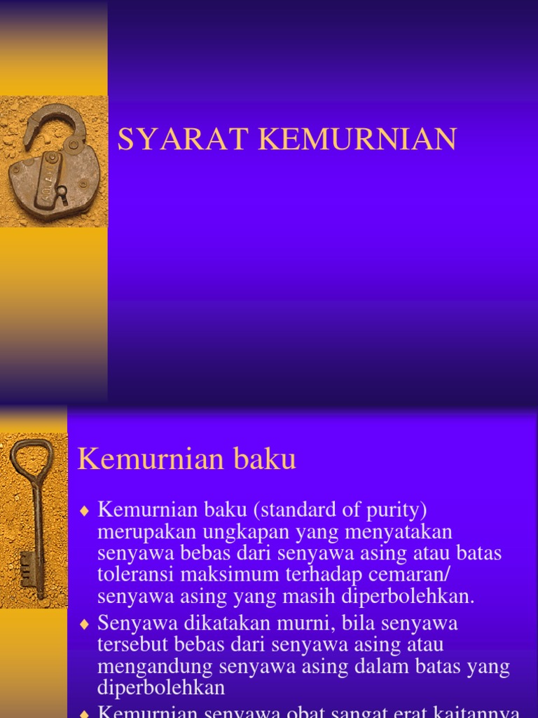 Syarat dan Metode Uji Kemurnian Zat | PDF