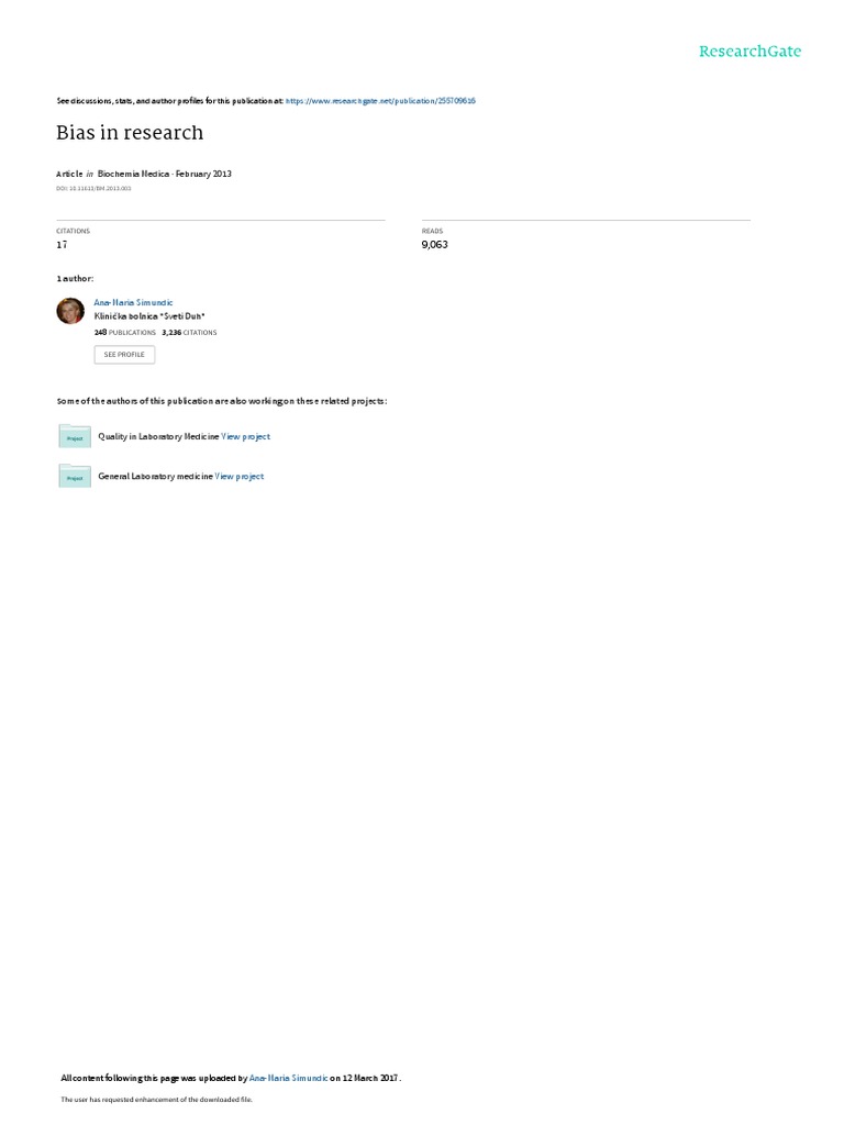Bias in Research PDF | PDF | Multiple Comparisons Problem | Bias