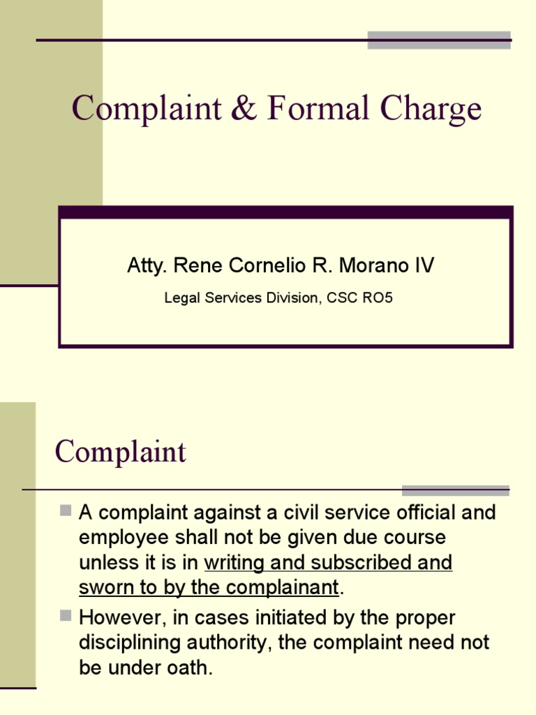 Complaint and Formal Charge Process | PDF | Complaint | Affidavit