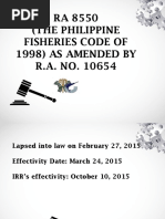 RA 8550 As Amended by RA 10654 Fisheries Code | PDF | Coral | Coral Reef